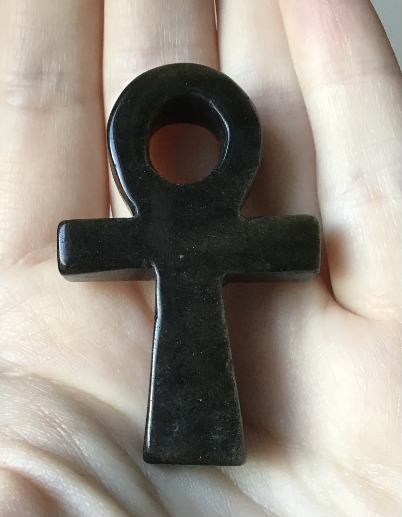 Black & Gold Obsidian Crystal Ankh Pendant | Tim Whild